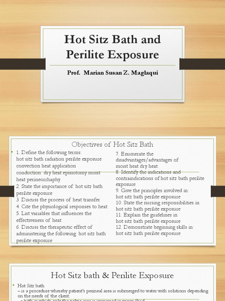 Hot Sitz Bath and Perilite Exposure | PDF | Hypothermia | Heat