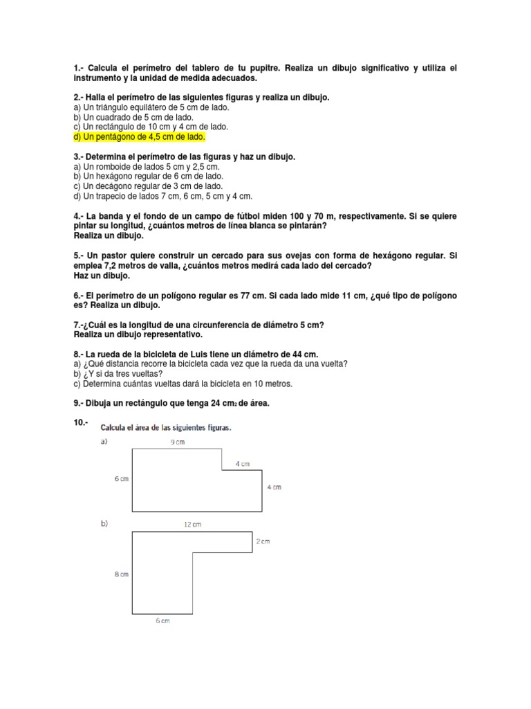 Areas y Perimetros | PDF