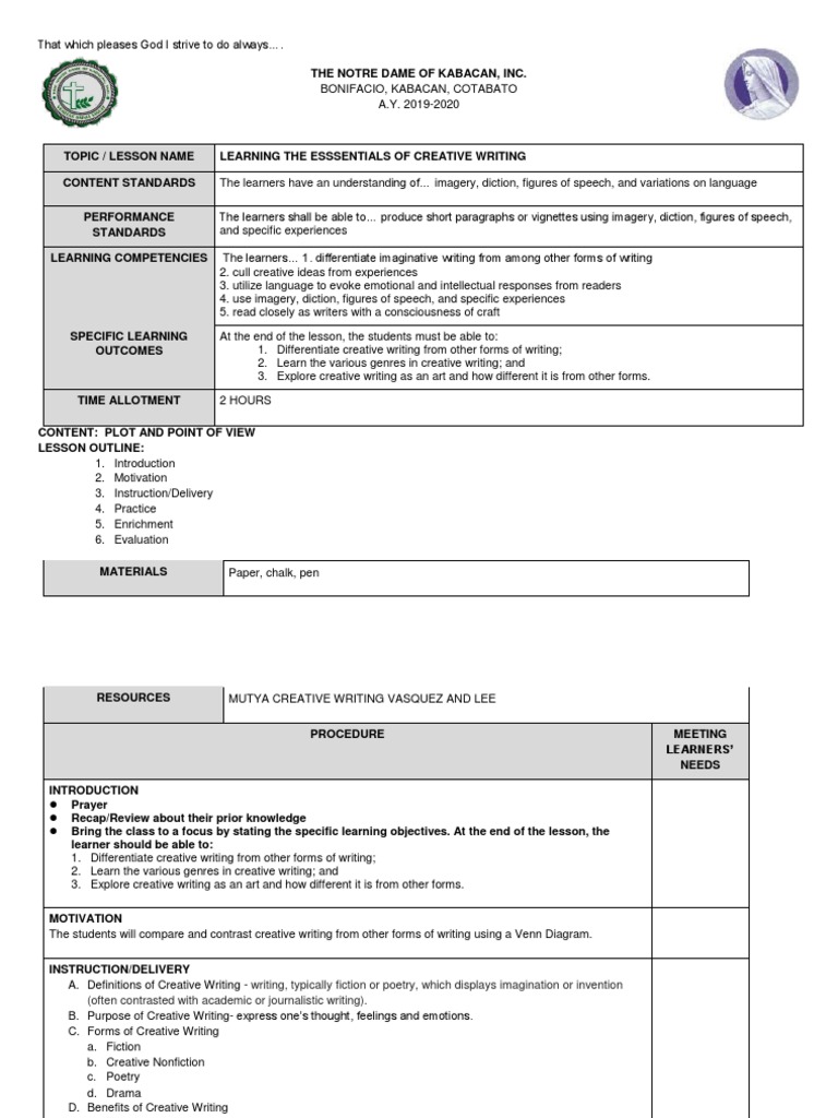 Essentials of Creative Writing Curriculum | PDF | Creative Writing ...