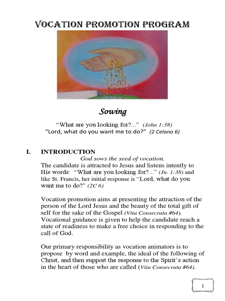 Vocation Promotion Program - Bookfold | PDF | Eucharist | Catholic Church