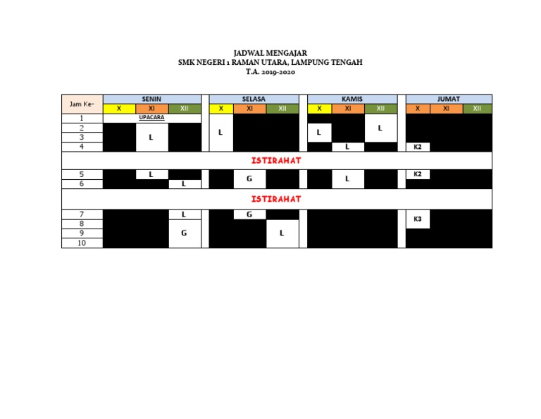 Jadwal Ngajar Noviardi 2019-2020 | PDF