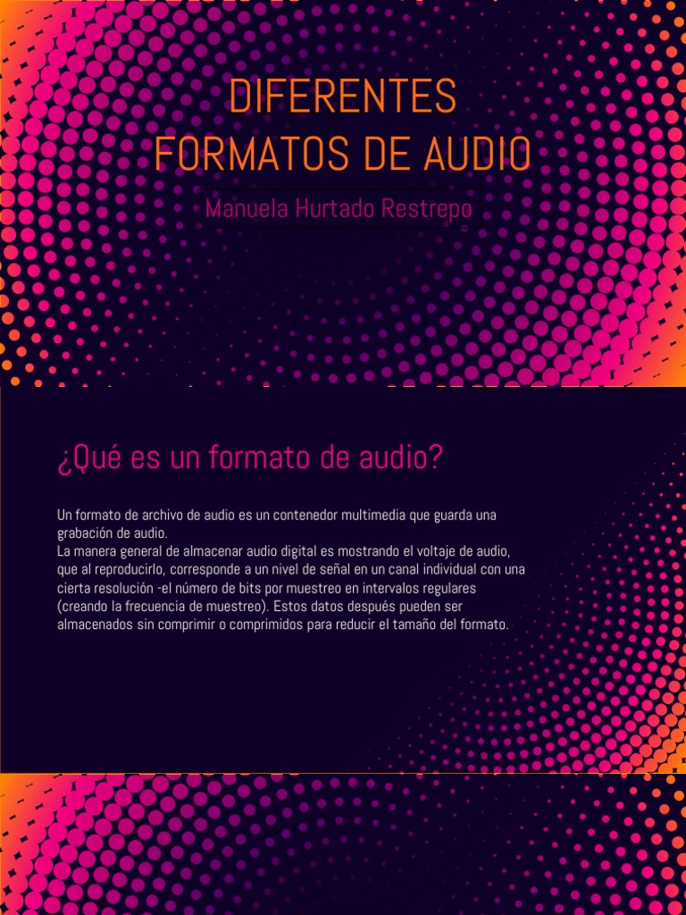 Formatos de Audio | PDF | Electrónica de audio | Multimedia