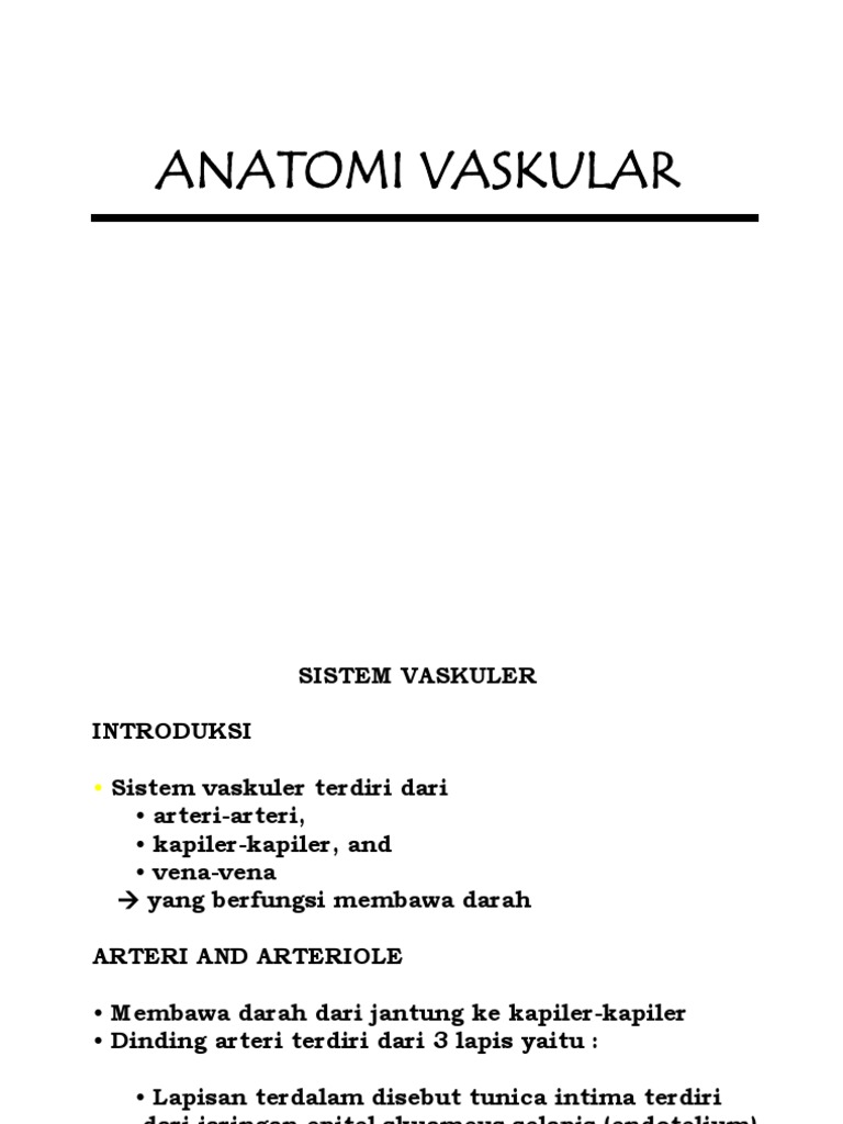 Struktur dan Fungsi Sistem Vaskular | PDF