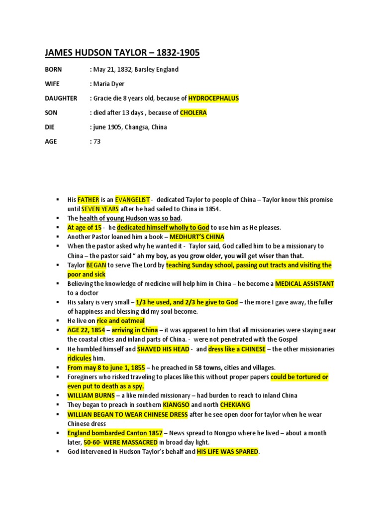 James Hudson Taylor | PDF