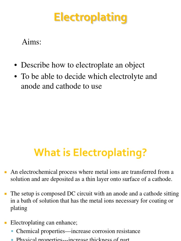 Short note on electroplating store