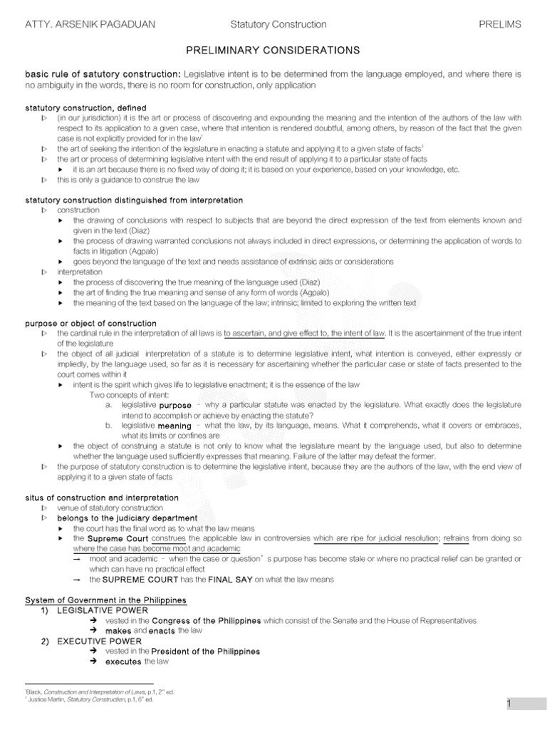 Interpreting Legislative Intent: An Analysis of the Basic Principles of ...