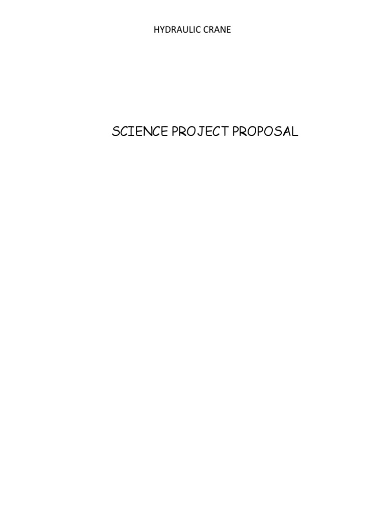 Science Project Proposal: Hydraulic Crane | PDF | Syringe | Pipe (Fluid ...