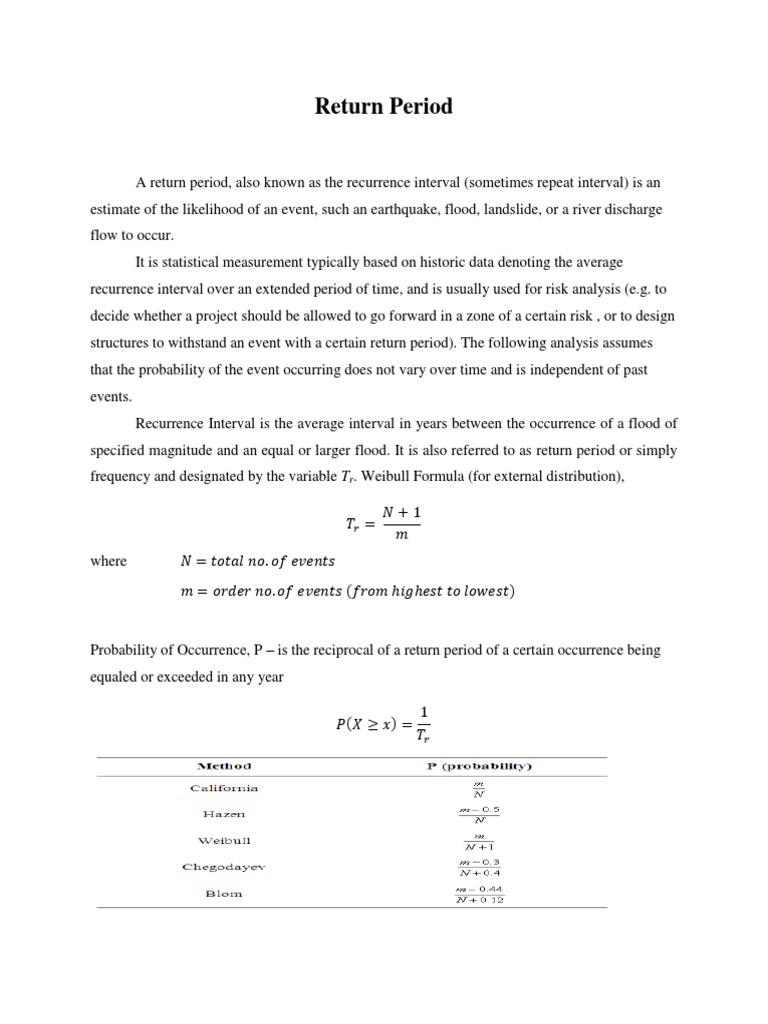 Return Period and Design Storm by Delfino | PDF | Drainage Basin ...