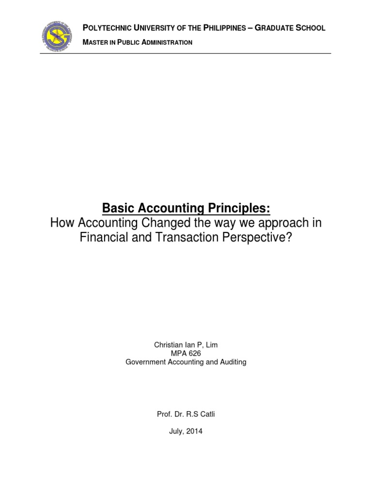 Basic Accounting Principle | PDF | Expense | Debits And Credits