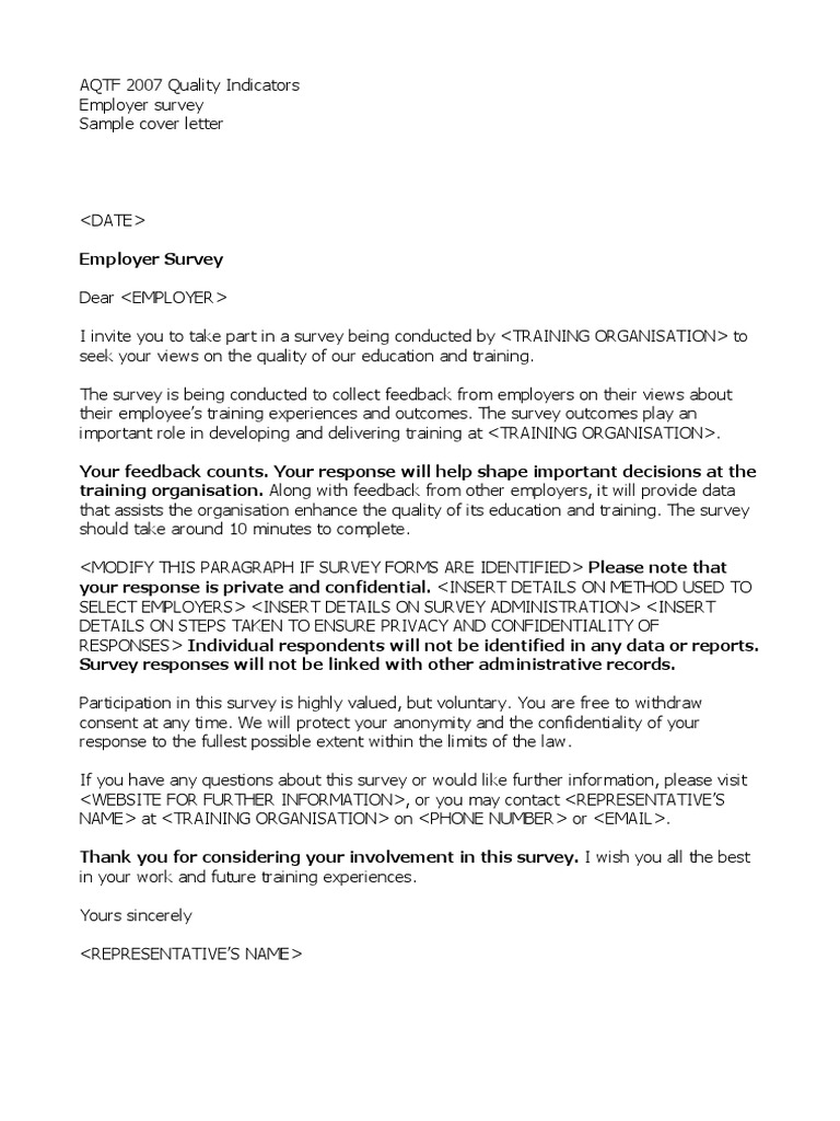 Employer Survey Letter | PDF
