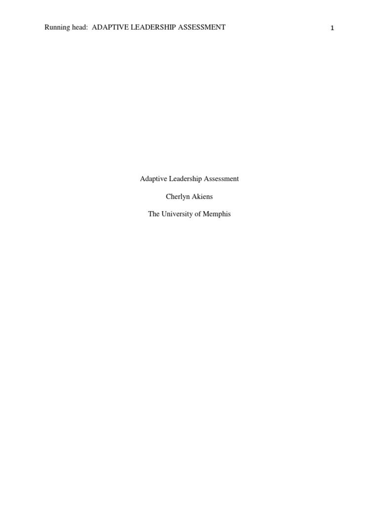 Lead 7000 Adaptive Leadership Assessment | PDF | Leadership | Emotions