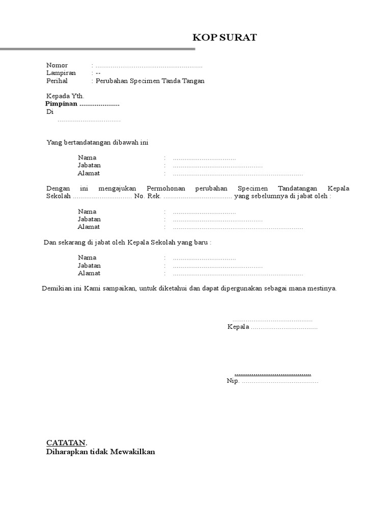 Contoh Specimen | PDF