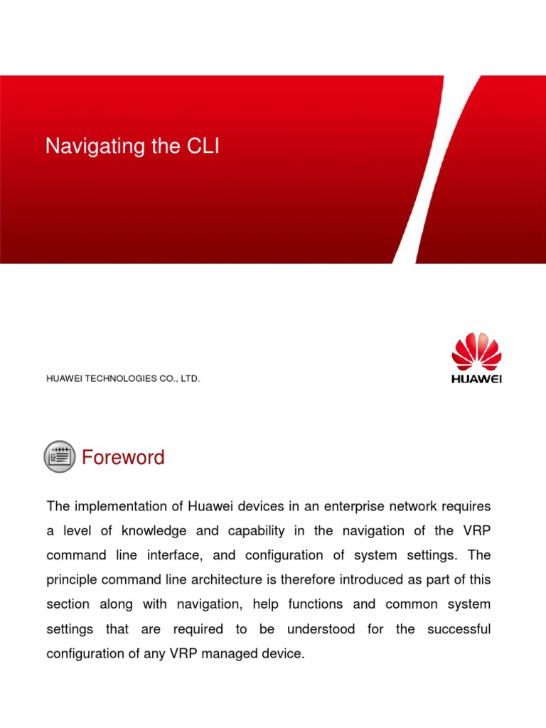 Navigating The CLI: Huawei Technologies Co., LTD | PDF | Command Line Interface | Areas Of ...