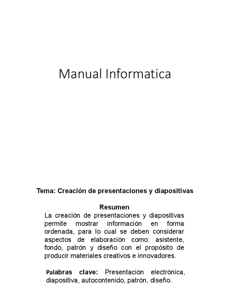 Manual Informatica | PDF | Microsoft PowerPoint | Tecnología digital