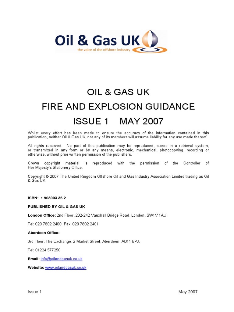 Oil Gas UK Fire and Explosion Guidelines Issue 1 2007 PDF | PDF | Risk ...