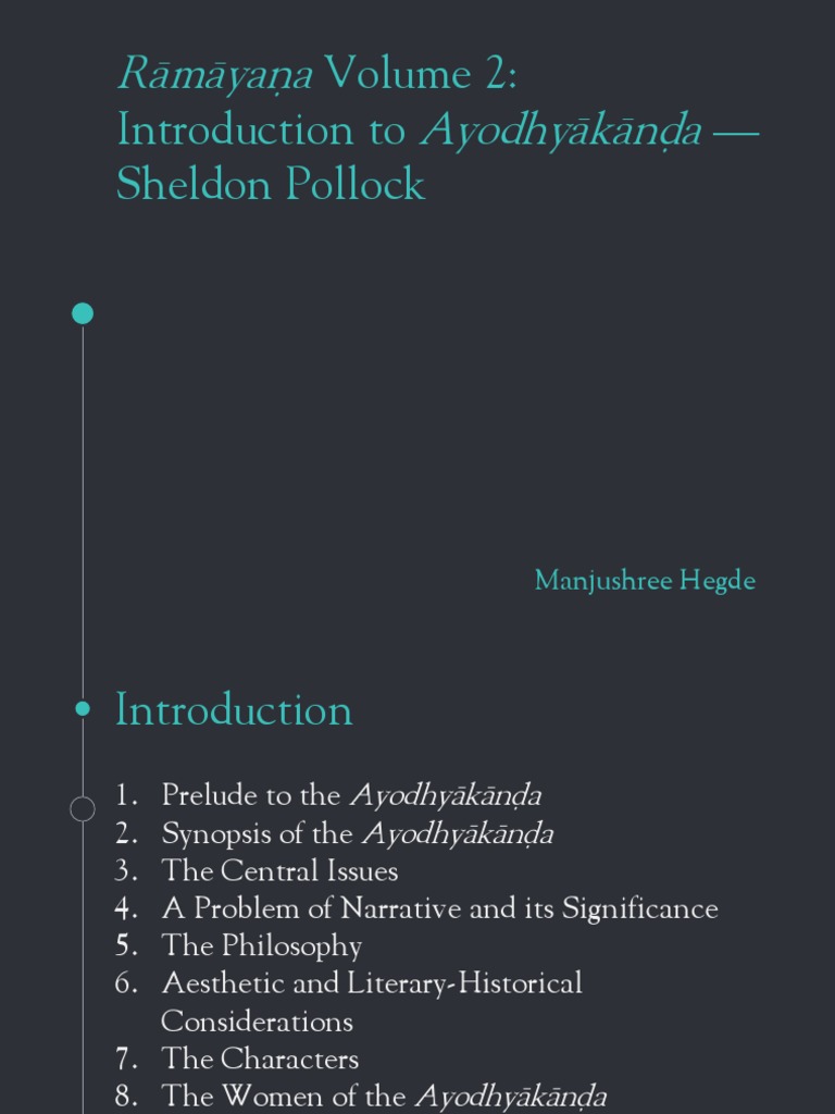 Introduction To - Sheldon Pollock: Rämäyaëa Ayodhyäkänòa | PDF | Monarchy