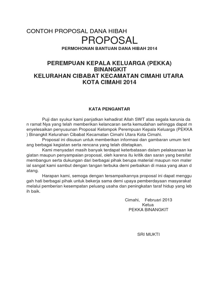 Contoh Proposal Dana Hibah | PDF