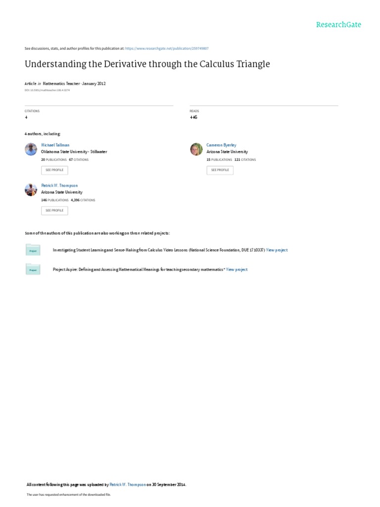 2012 Calc Triangle | PDF | Derivative | Calculus