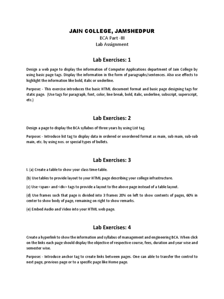 BCA III - Web Tech Lab Exercises | PDF | Cascading Style Sheets | Web Page