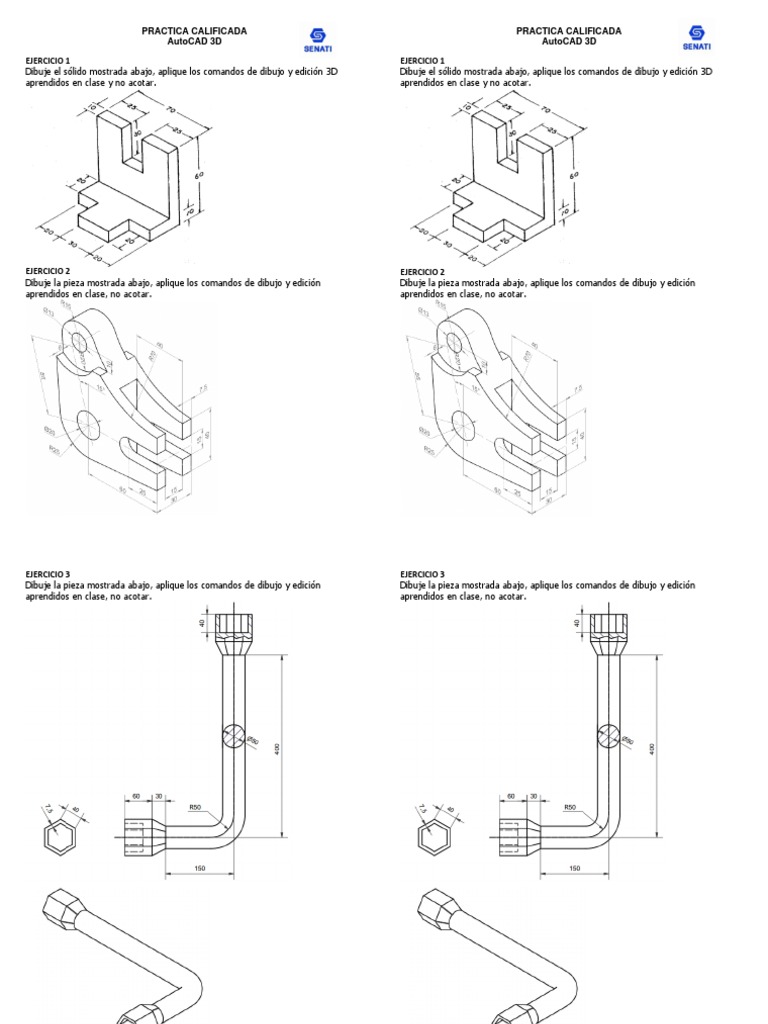 Practica Autocad 3d v2.0 | PDF