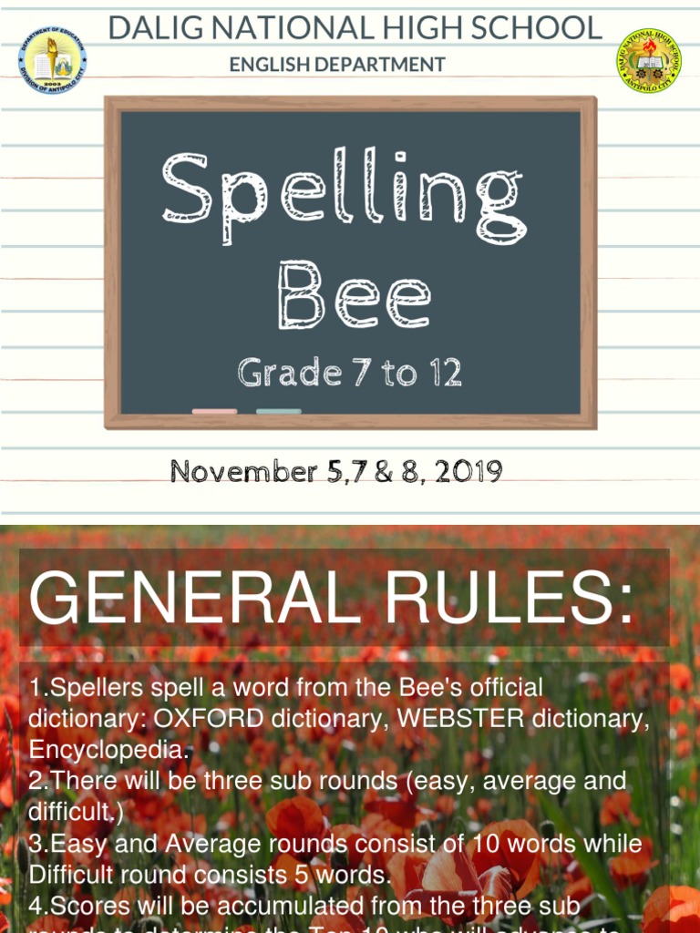 Grade 7 Spelling Bee Word List | PDF