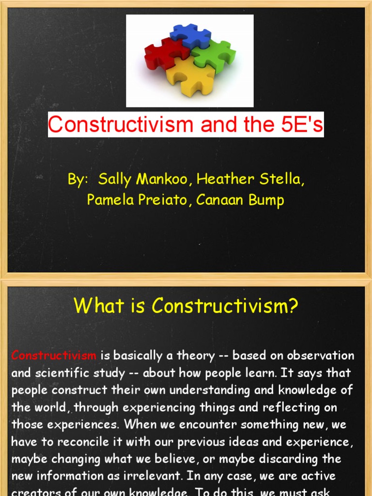 Constructivism and The 5 Es | PDF | Constructivism (Philosophy Of ...