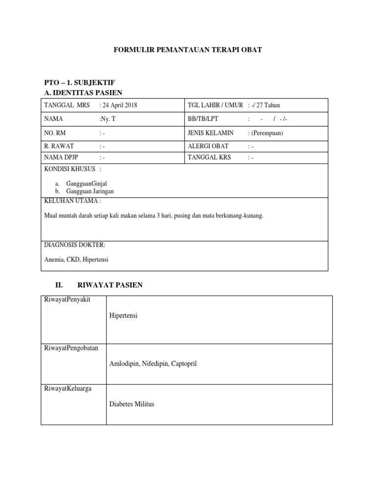 Formulir Pemantauan Terapi Obat 28 | PDF