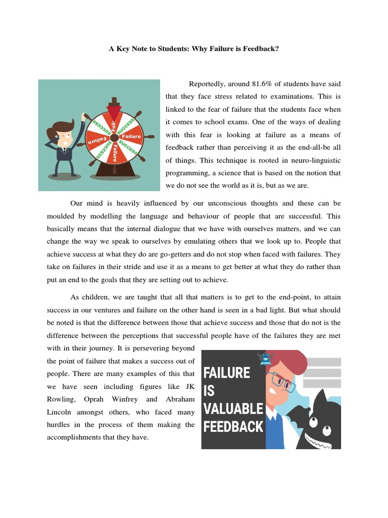 A Note To Students - Why Failure Is Feedback | PDF | Metaphysics Of ...