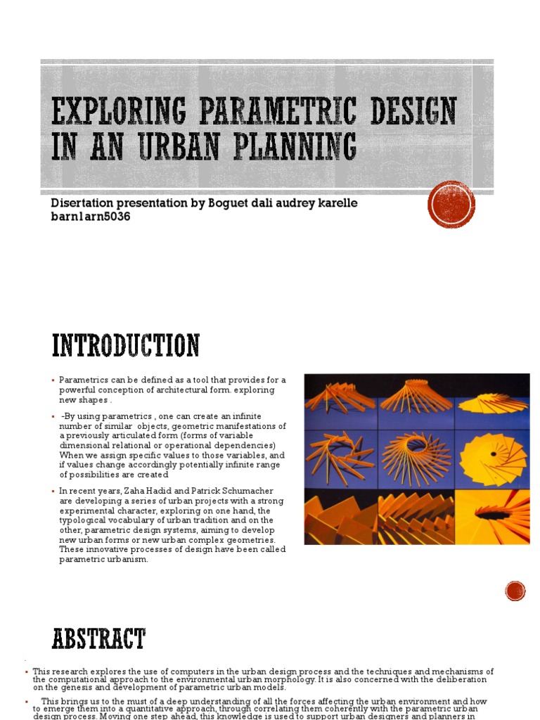 Exploring Parametric Design in An Urban Planning 1 | PDF | Design ...