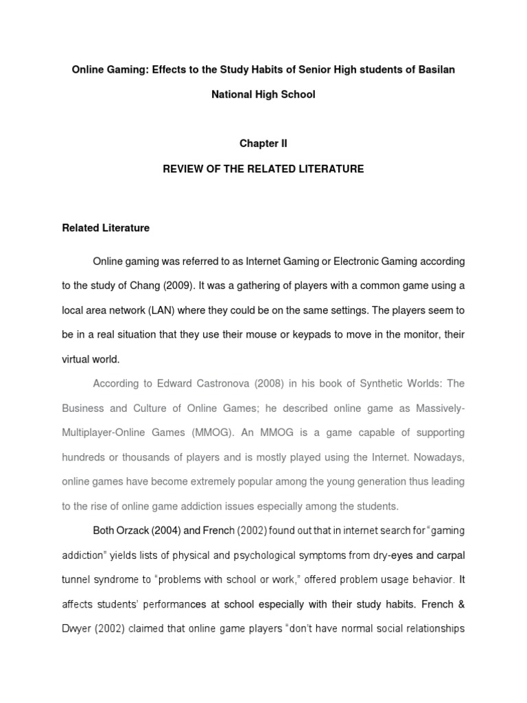 Research Chapter 2 RRL | PDF | Video Games | Thought