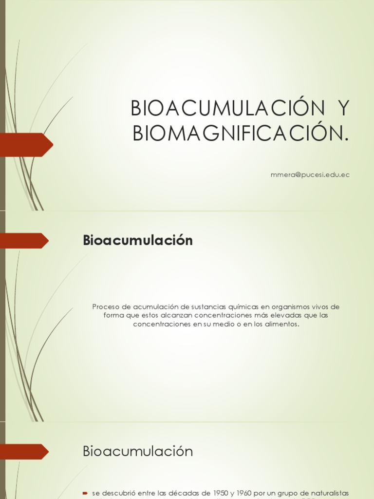 Bioacumulación y Biomagnificación | PDF