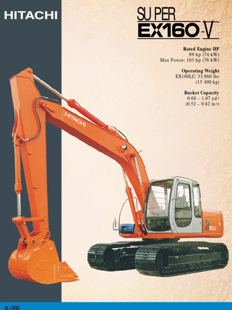 HITACHI EX160 EXCAVATOR: UPDATED WITH DASH-5 SYSTEM | PDF | Horsepower ...