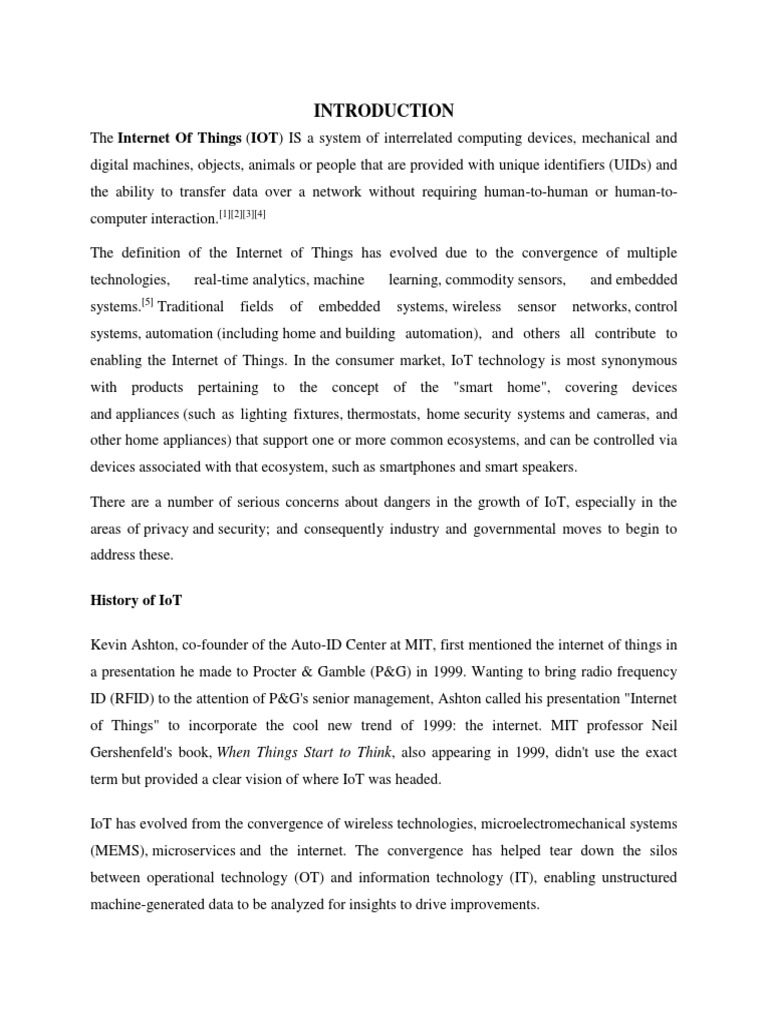 History of Iot | PDF | Internet Of Things | Computer Network