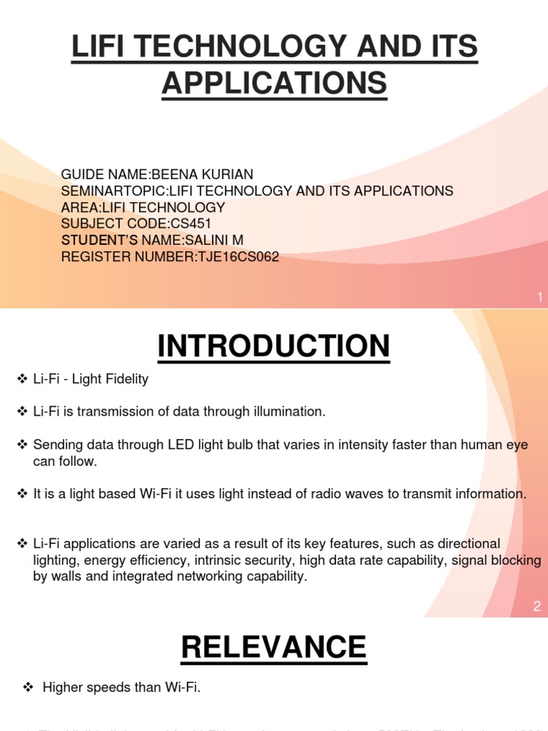 Lifi Technology and Its Applications | PDF | Wi Fi | Radio