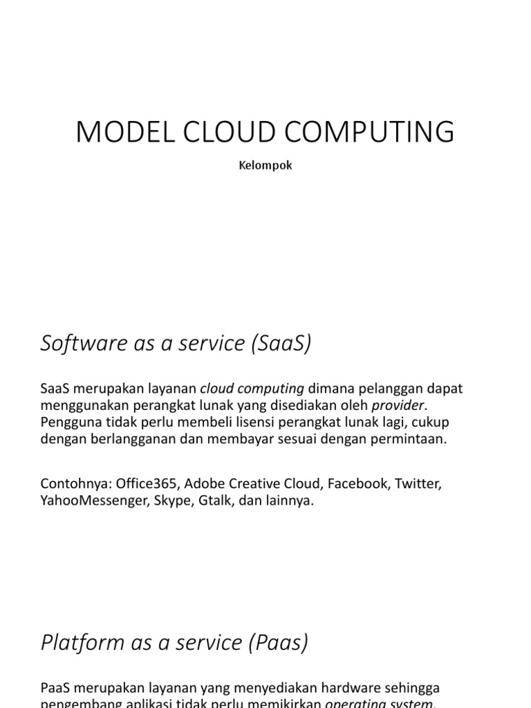 Materi Presentasi Cloud Computing | PDF | Bisnis