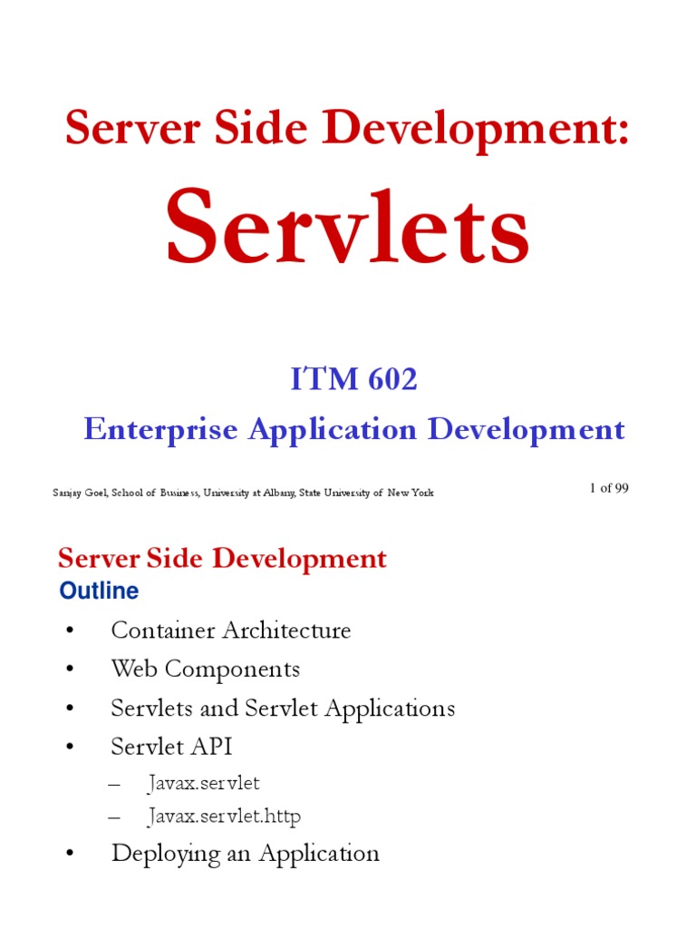 Server Side Development:: Servlets | PDF | Hypertext Transfer Protocol | Java Servlet