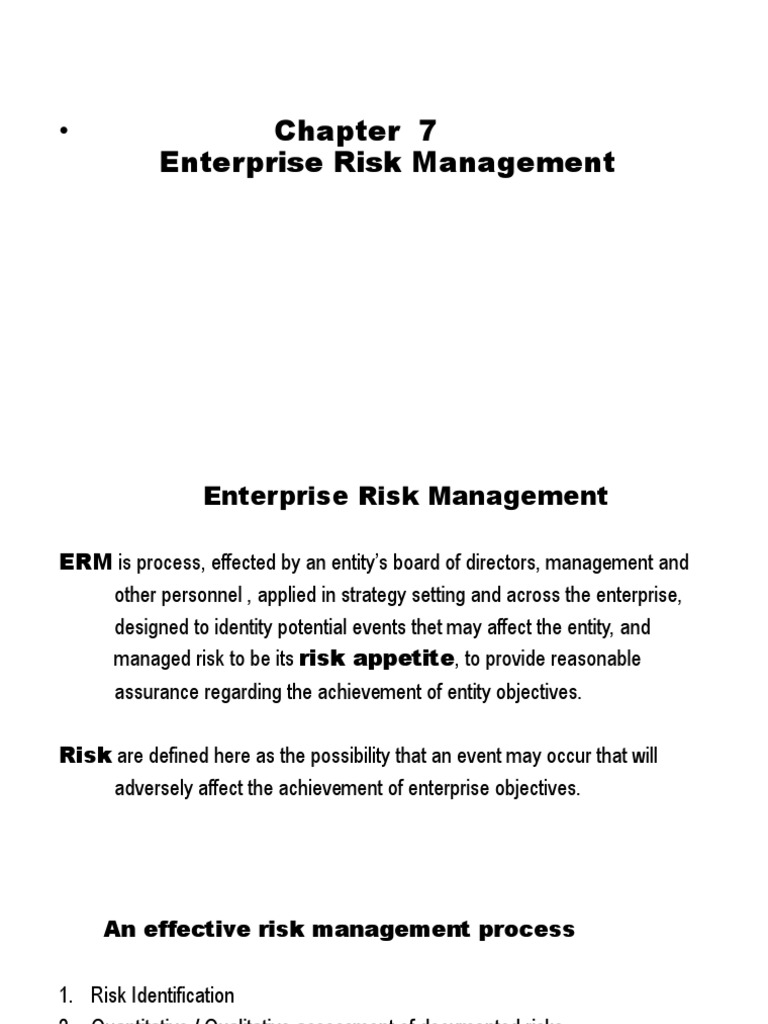 Chapter 7 ERM Brink Modern Internal Auditing Eight Edition | PDF | Risk ...
