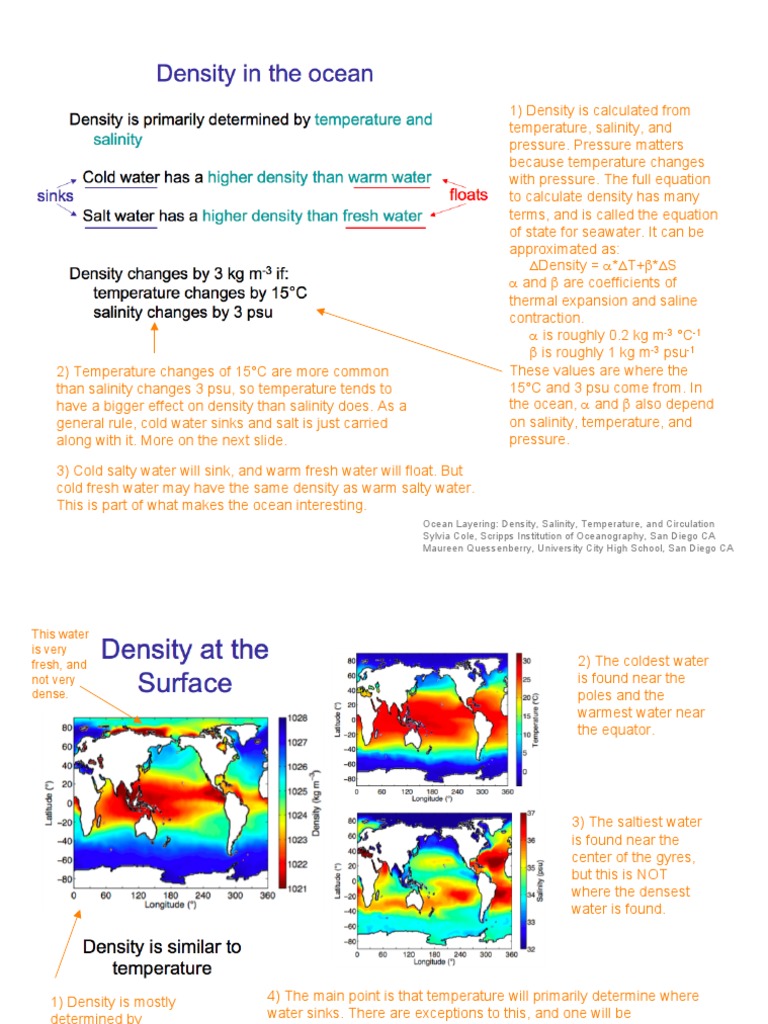 Density | PDF | Oceans | Salinity