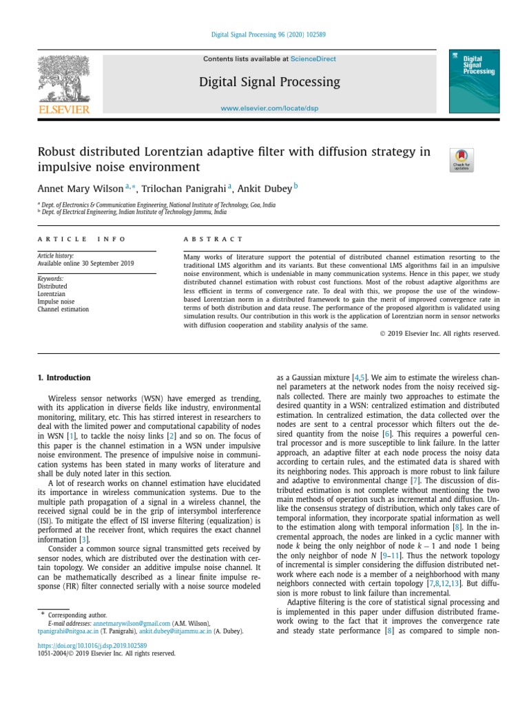 Distributed Signal Processing | PDF | Wireless Sensor Network | Estimation Theory