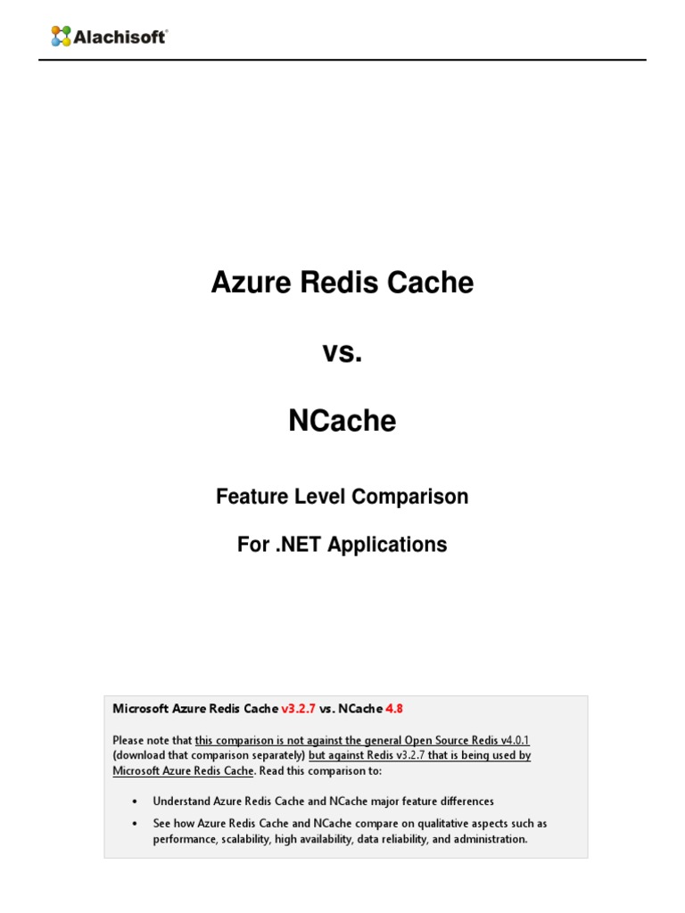 Redis Vs Ncache | Download Free PDF | Cache (Computing) | Replication (Computing)