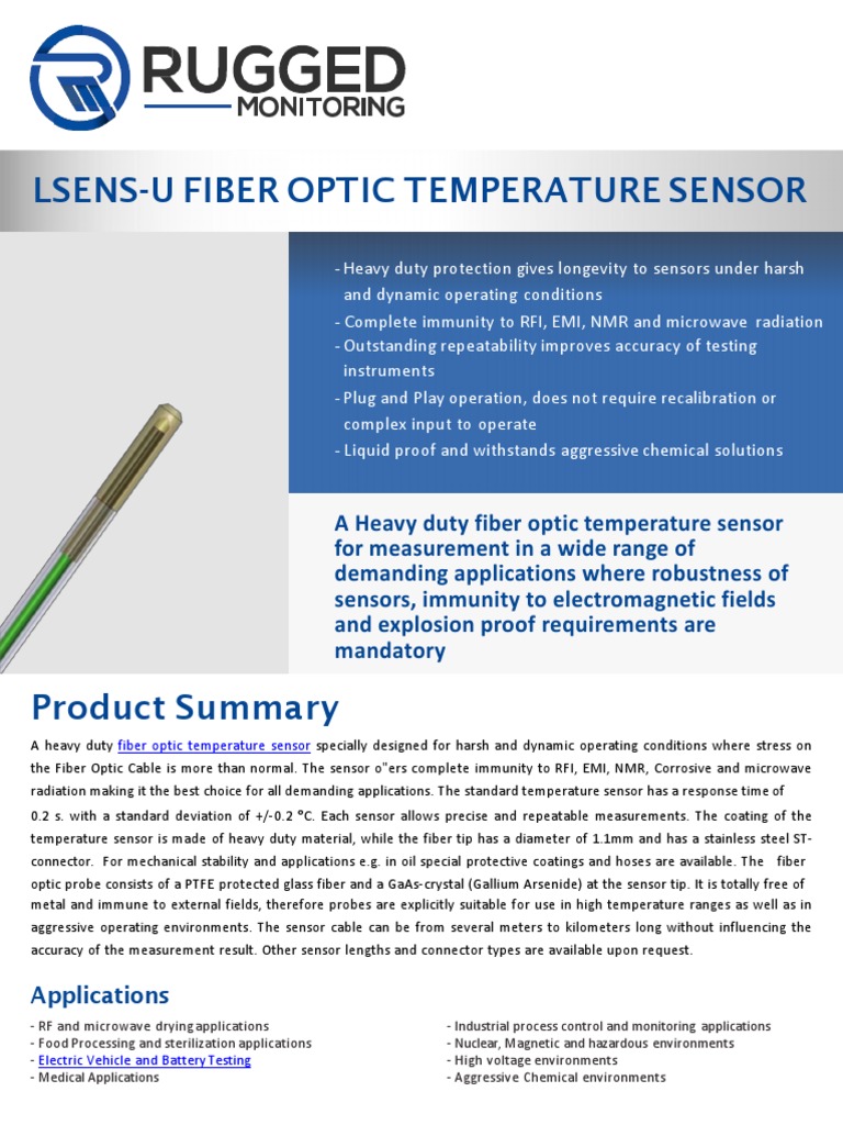 HeavyDutyFiberOpticSensor - LSENSU - Rugged Monitoring | PDF | Optical ...