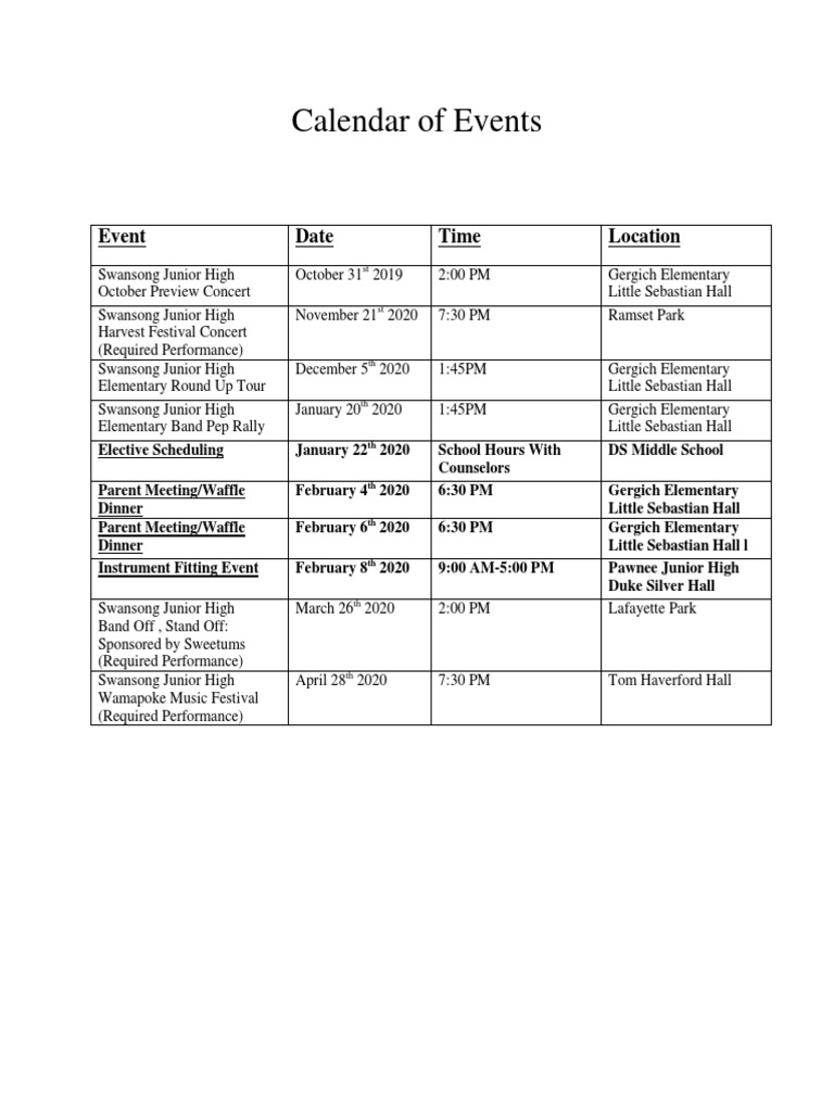 Important Dates | PDF