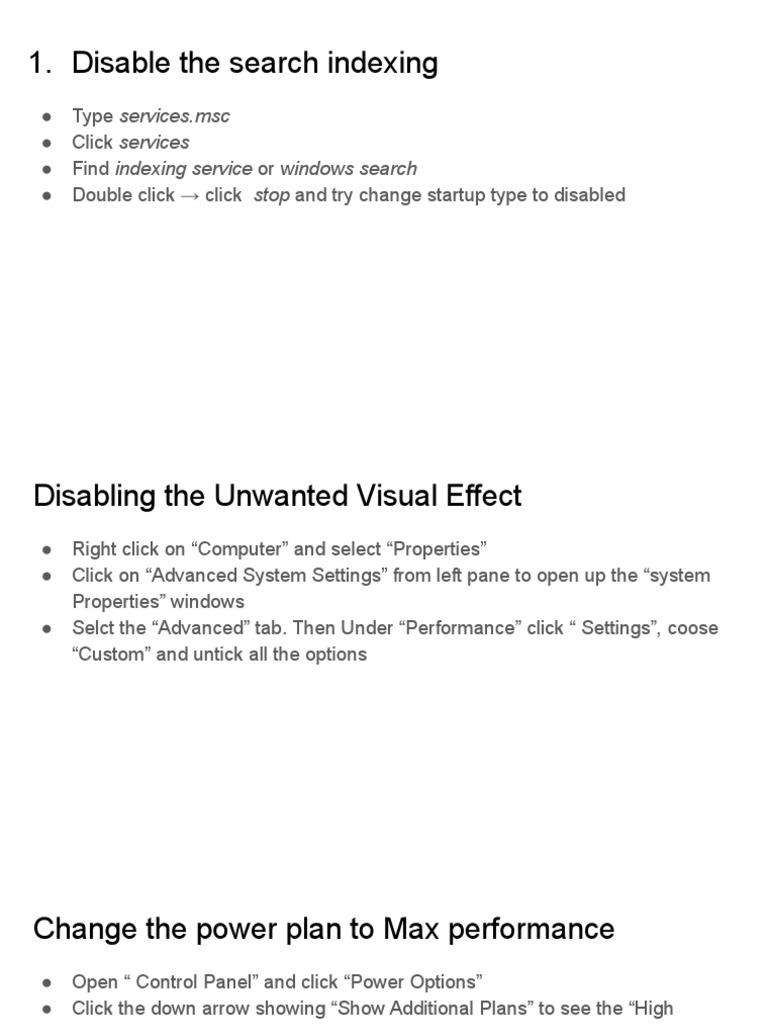 Optimize Windows Performance | PDF