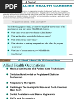Allied Health Professionals Overview | PDF | Health Care | Medical Imaging