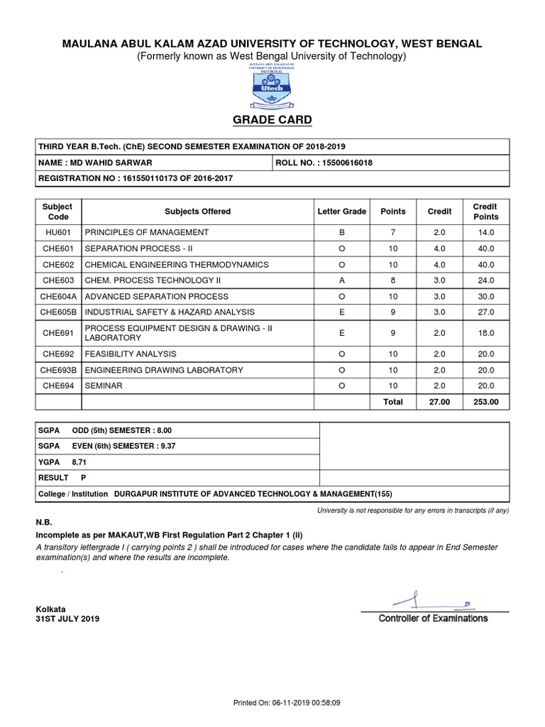 Maulana Abul Kalam Azad University of Technology, West Bengal | PDF | Engineering