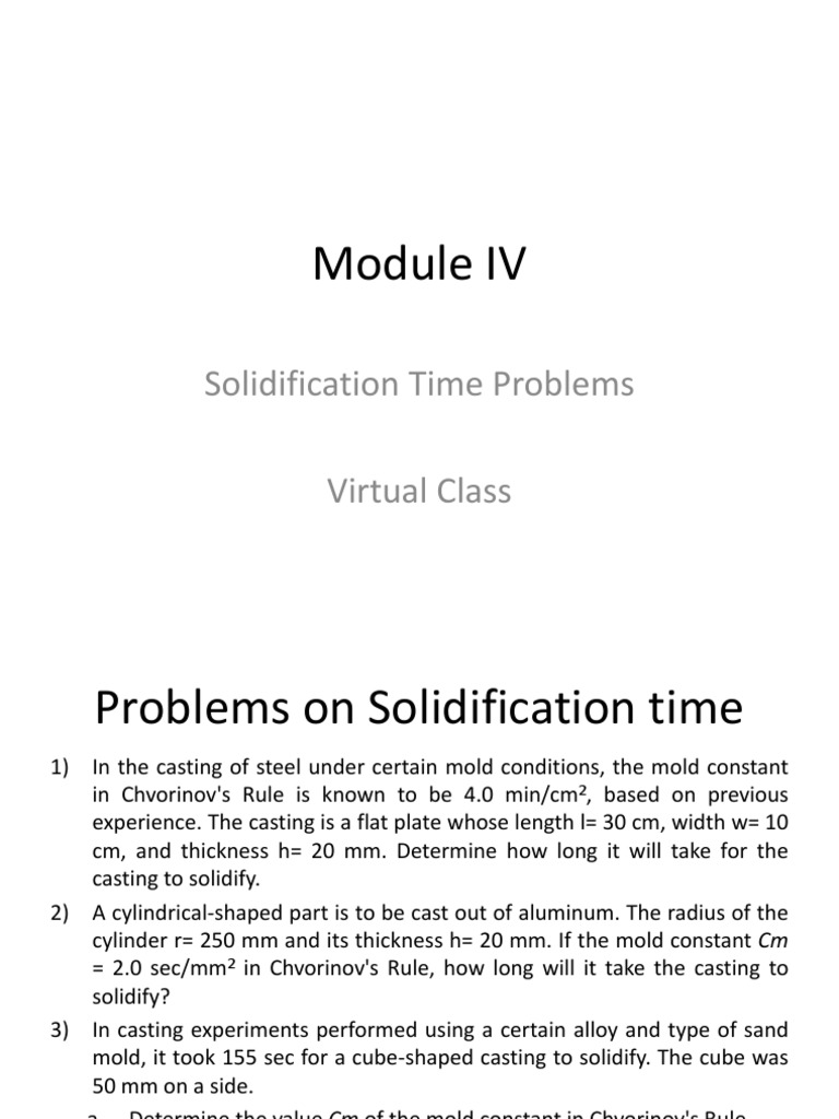 Solidification Time Calculations | PDF | Home & Garden | Science ...