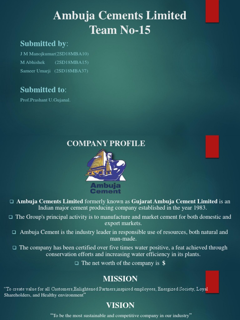 Ambuja Cements Limited 2 | PDF | Market Segmentation | Cement