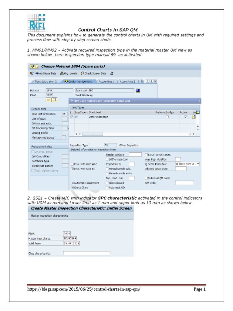 How To Generate The Control Charts in QM PDF | PDF | Quality | Business ...