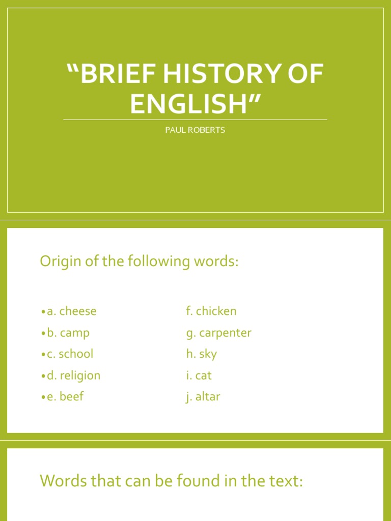 Brief History of English For Teachers | PDF | English Language | England