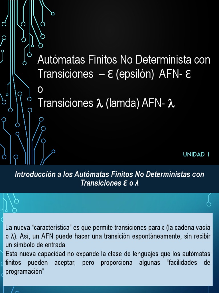 5 Unidad 1 - Autómatas Finitos Con Transiciones Épsilon 2019-2 | PDF ...